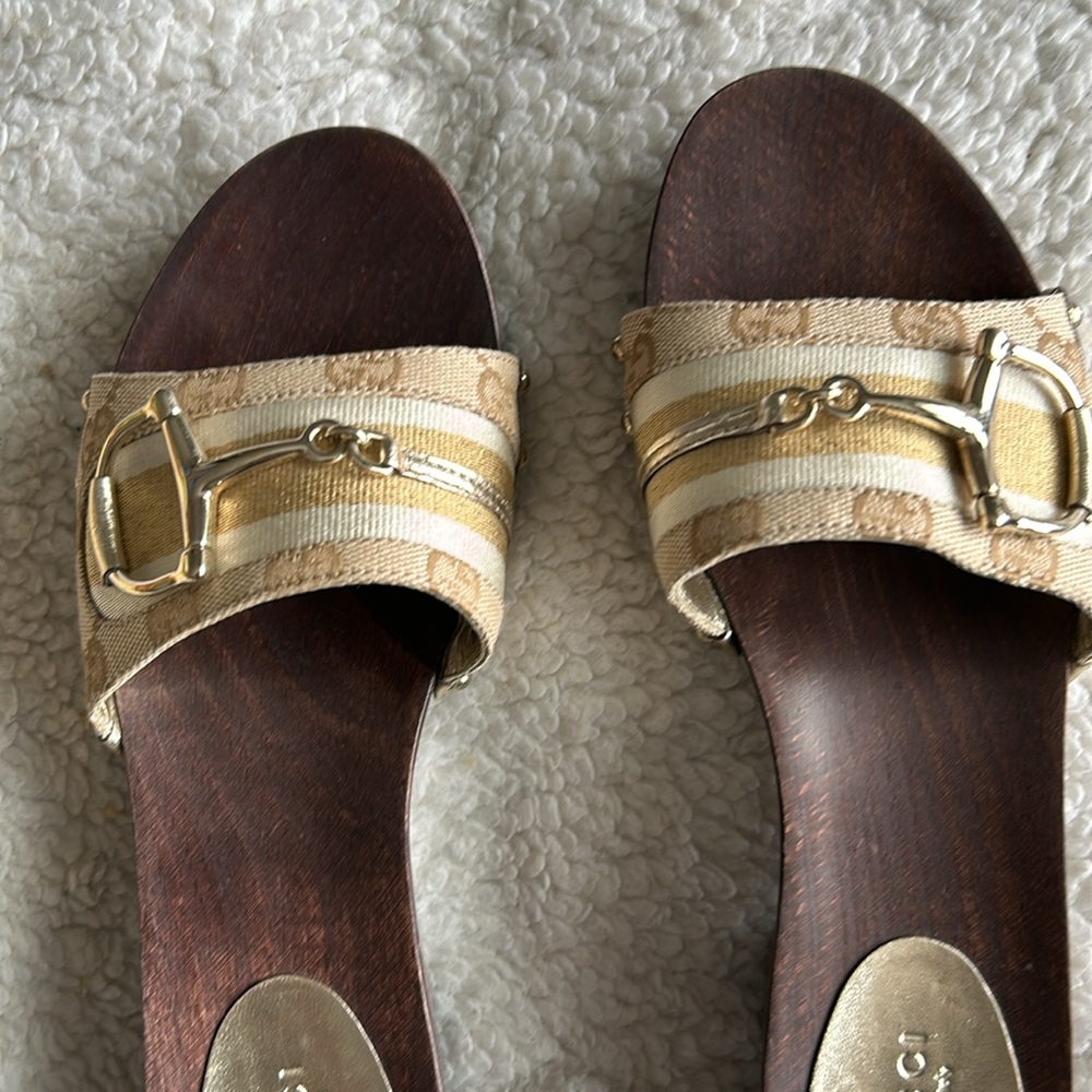 New Authentic Gucci Logo Clog Sandal Size 37.5 - Gem
